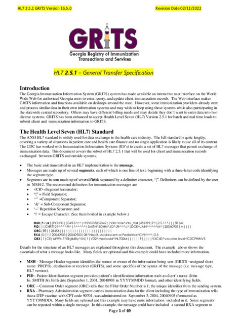 Fillable Online Hl7 2 5 1 General Transfer Specification Introduction Fax Email Print Pdffiller