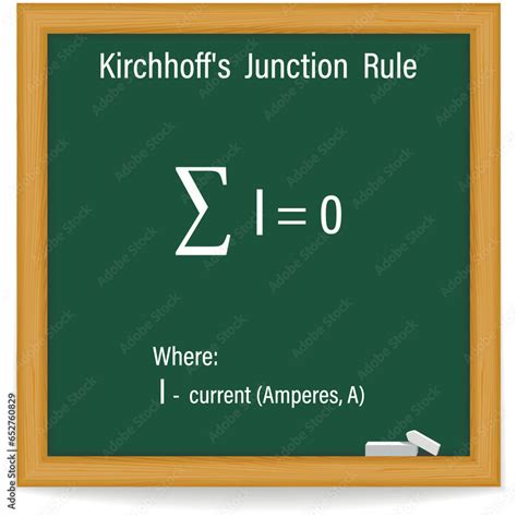 Kirchhoffs Junction Rule Formula On A Green Chalkboard Education