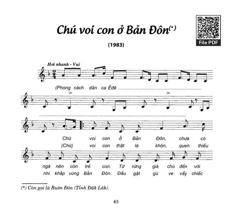 Sheet Chú Voi Con Ở Bản Đôn Pdf Lời And Hợp âm Nốt Nhạc