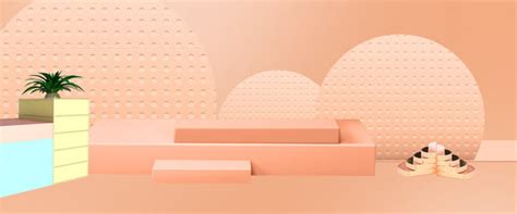 Coral Orange 대기 고체 기하학 부스 배경 산호 오렌지 분위기 3 차원 기하학 불규칙한 배경 Coral Orange
