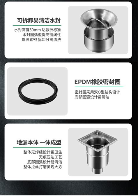 第四代 工业不锈钢地漏 洁净系列 恳盈环保科技上海有限公司