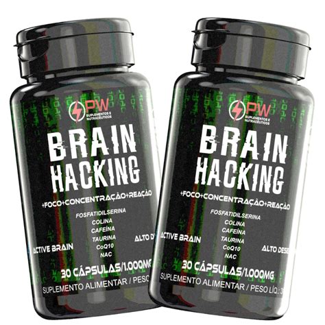 Kit 2 Brain Hacking Suplemento Nootrópico Para Foco E Memória 60