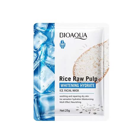 Bioaqua Rice Raw Pulp Hydrate Whiteing Ice Facial Mask Sheet