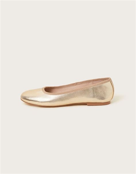 Metallic Ballet Flats Gold Womens Shoes Monsoon Uk