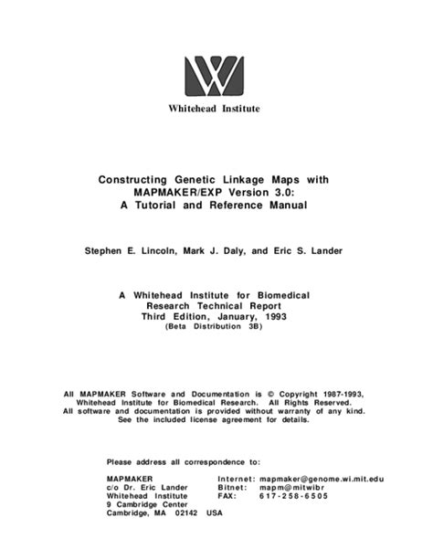 Pdf Whitehead Institute Constructing Genetic Linkage Maps With