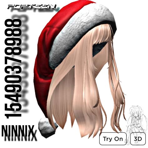 Try On 3d Oversized Santa Hat And Blonde Hair 로 블록 스 겨울 옷