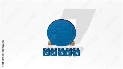 illustrazione stock 3d graphical image of order vertically along with