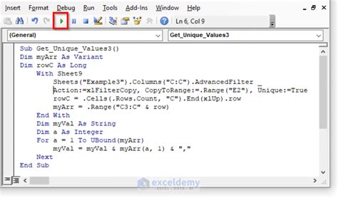 Excel Vba To Get Unique Values From Column 4 Examples Exceldemy