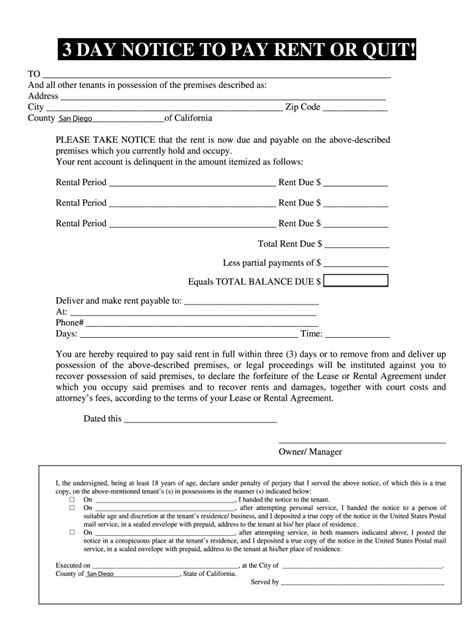 3 Day Notice Template Fill Online Printable Fillable Blank Pdffiller