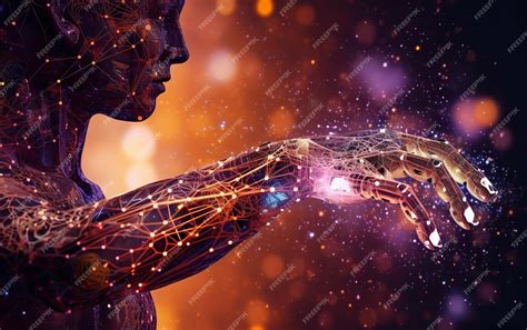 premium ai image a graphic of a robot s arm reaching out to the left
