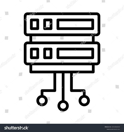 Server Icon Line Art Style Design Stock Vector Royalty Free Shutterstock