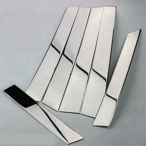 6pcs Car Styling Stainless Steel Window Trims Center Pillars B C