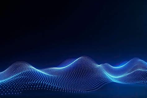 Premium Ai Image Dynamic Blue Particle Wave Abstract Sound Visualization Digital Structure Of