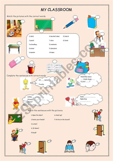 My Classroom Esl Worksheet By Nmd21