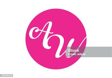 Huruf Awal Aw Dalam Desain Warna Ilustrasi Stok Unduh Gambar Sekarang