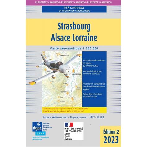 2nd Edition 2023 LAMINATED Map SIA Strasbourg Alsace Lorraine