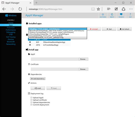 Windows 10 Iot Core Appx Manager Error Code 0x80004005 When Trying To