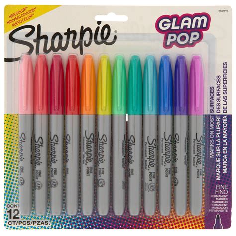 Glam Pop Sharpie Permanent Markers 12 Piece Set Hobby Lobby 2188399