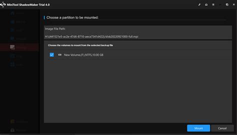 Mount Or Dismount Backup Images With Minitool Shadowmaker Minitool