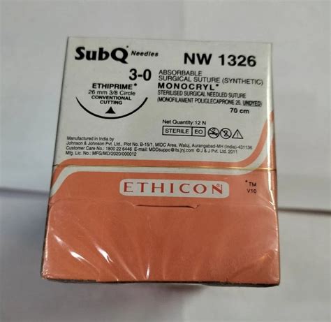 Ethicon Monocryl Nw1326 Surgical Suture At Best Price In Meerut