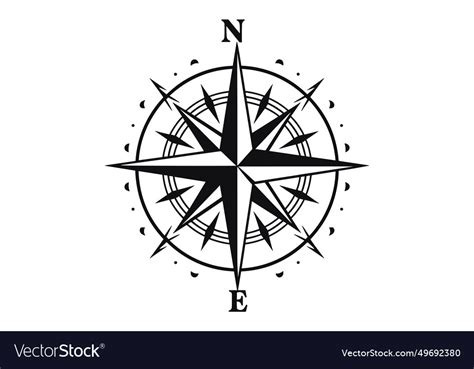 Compass Rose Icon Logo Royalty Free Vector Image