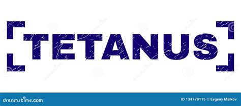 Scratched Textured Tetanus Stamp Seal Between Corners Stock Vector