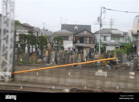 Narita To Tokyo Cemetery View From Express Train From Narita Airport