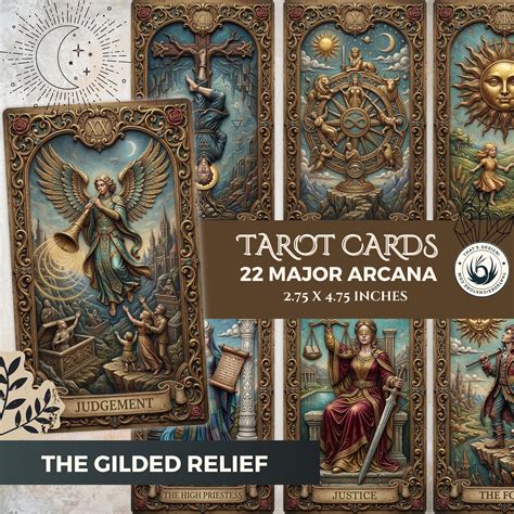 The Gilded Relief Tarot Cards 22 Major Arcana Mystical Ornate Gold