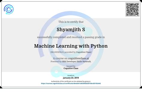 Cognitive Class Ml0101env3 Certificate Cognitive Class