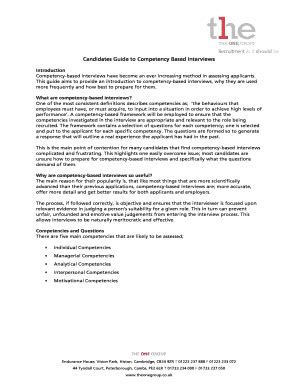 Fillable Online Candidates Guide To Competency Based Interviews Fax Email Print PdfFiller