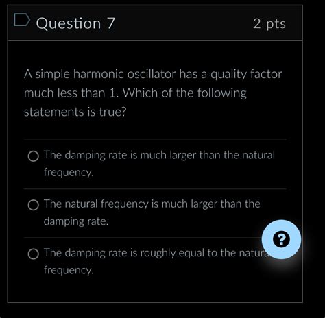Solved Question 72 ﻿ptsa Simple Harmonic Oscillator Has A