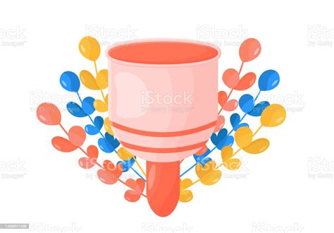 여성 월경주기 월간 여성의 날의 개념 폐기물 생리컵이없는 생태 스타일의 개인 위생 제품 만화 스타일의 벡터 일러스트 레이 션 0에 대한 스톡 벡터 아트 및 기타 이미지