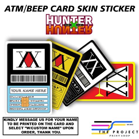 Customize Atmbeep Card Skin Stickers Hunter X Hunter High Quality