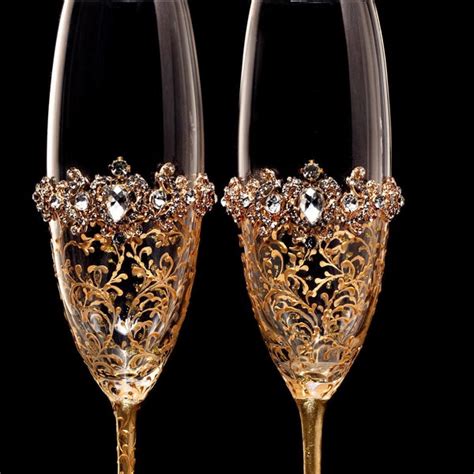 Gold Custom Wedding Champagne Flutes Etsy