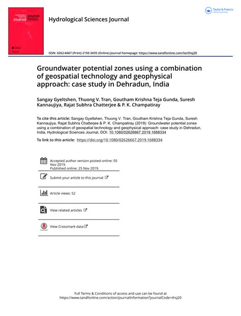 Pdf Groundwater Potential Zones Using Combination Of Geospatial