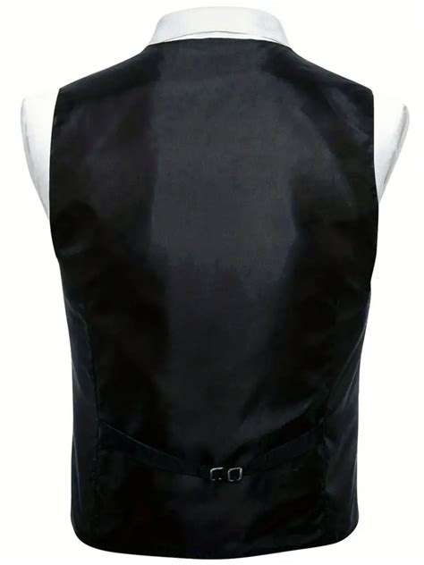 Plus Size Classic Mens Suit Vest Jacquard Satin Temu