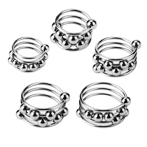 Metal Bead Sex Ring Ejaculation Retardants Stainless Steel Penis