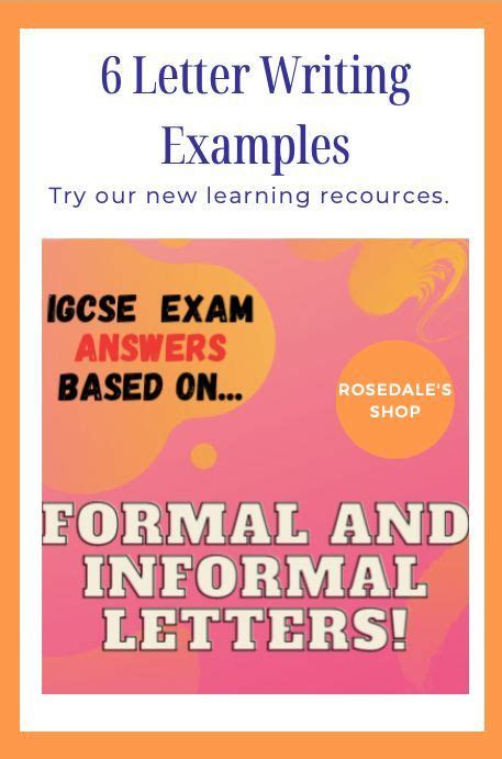 Secondary School English Writing Based On Formal And Informal Letter