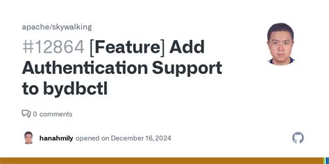 Feature Add Authentication Support To Bydbctl · Issue 12864 · Apache