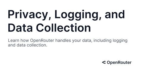 Privacy Logging And Data Collection Keeping Your Data Safe Openrouter Documentation