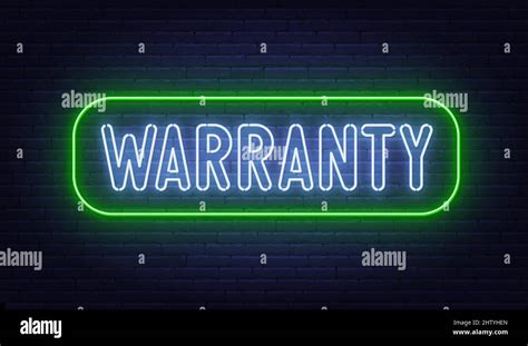 Warranty Neon Sign On Brick Wall Background Stock Vector Image And Art