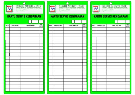 Kartu Servis Pdf