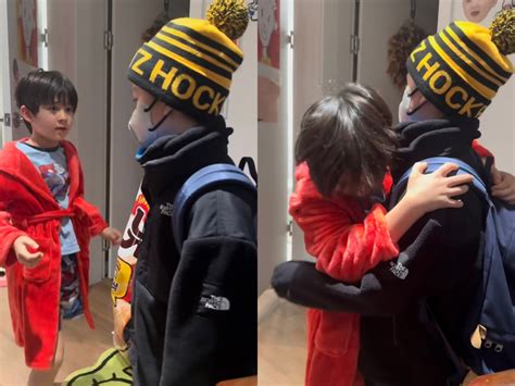 ‘샘 해밍턴 아들 벤틀리 중국 떠나는 윌리엄과 진한 포옹 “많이 보고 싶을 거야”