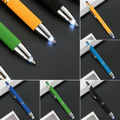 Multi Function Caneta Capacitiva Luz LED Gadgets De Toque Caneta
