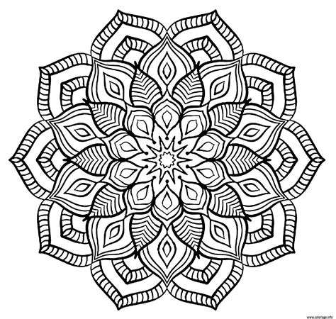 Coloriage Mandala Adulte Fleurs Relaxation Dessin Fleurs à Imprimer