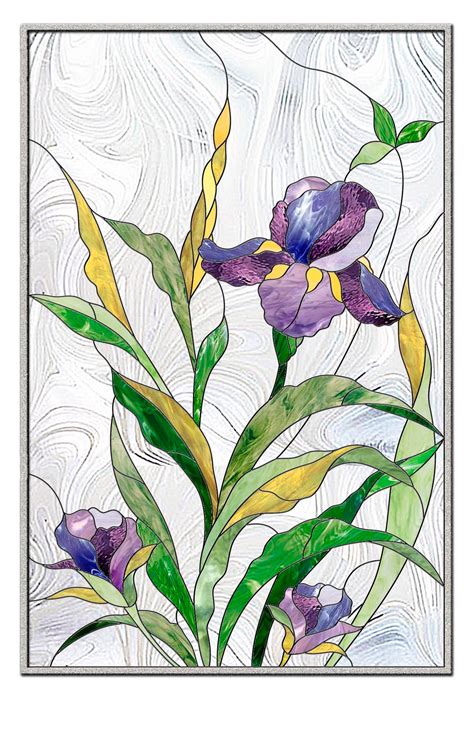 Iris Stained Glass Pattern Pdf Stain Glass Flower Pattern To Download