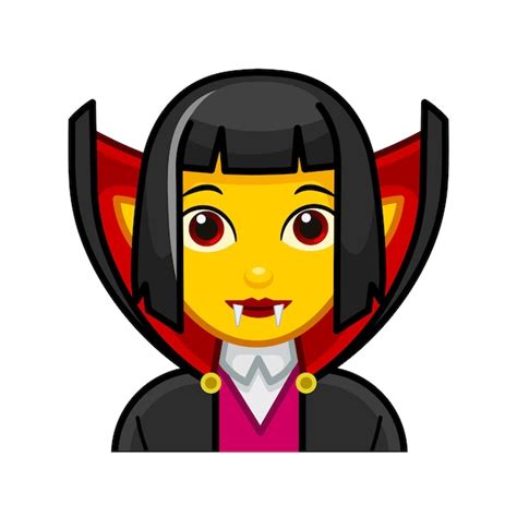 Premium Vector Female Vampire Or Dracula Large Size Of Yellow Emoji Face