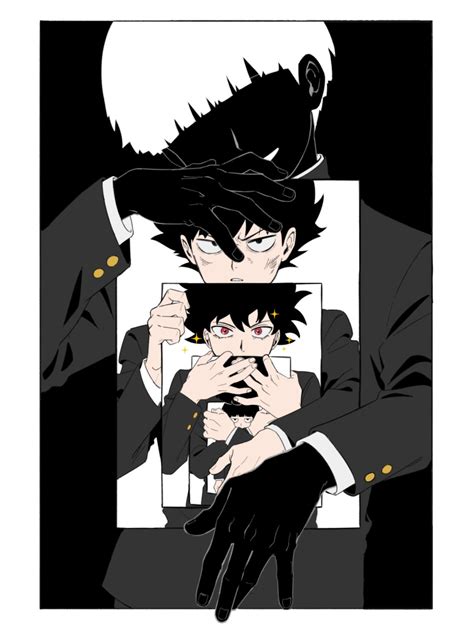 Safebooru - 1boy alternate hairstyle black eyes bowl cut chibi gakuran highres kageyama shigeo ...