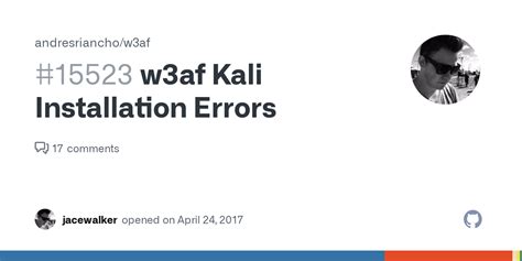 w3af kali installation errors · issue 15523 · andresriancho w3af · github