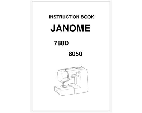 Janome 8050 And 788d Operation Instruction Manual Pdf Instant Download Etsy